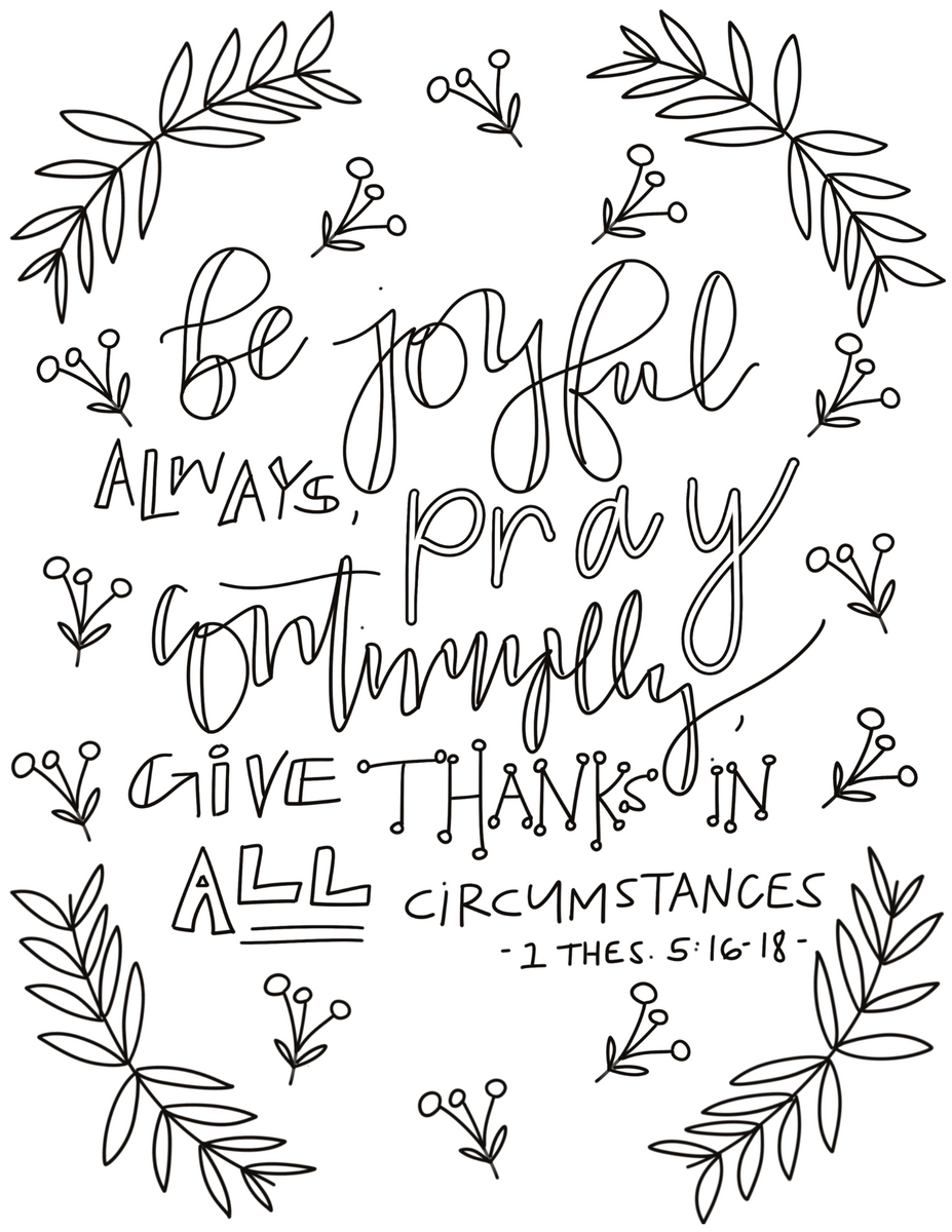 Bible Verse Coloring - Bible Verse Coloring - 1 Thessalonians 5 16 18 ...